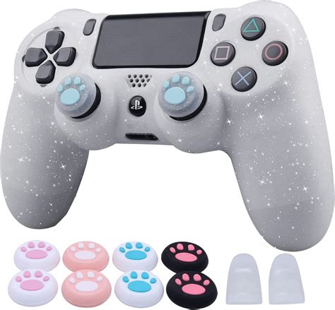 Rotomoon Ps4 Glitter Silicone Controller Skins With 8 Thumb Grips And L2