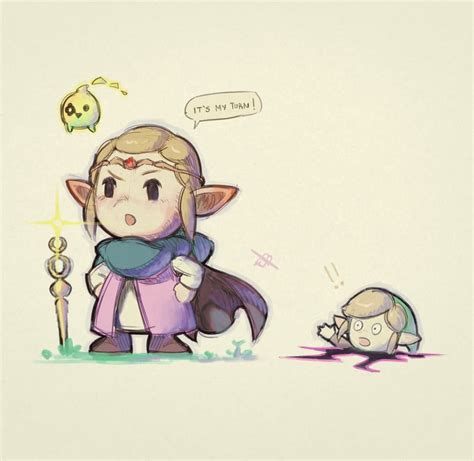 Link Princess Zelda And Tri The Legend Of Zelda And More Drawn By Ericson Blum Danbooru