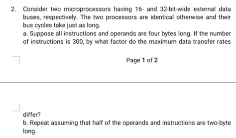 Solved Consider Two Microprocessors Having And Chegg Com