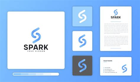 스파크 로고 디자인 템플릿 프리미엄 벡터