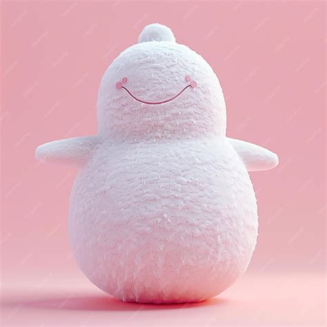 Japanese Snow Yokai Minimalist Style Wool Felt Art Style Pixar