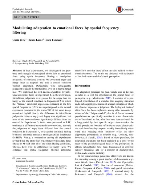 pdf modulating adaptation to emotional faces by spatial frequency