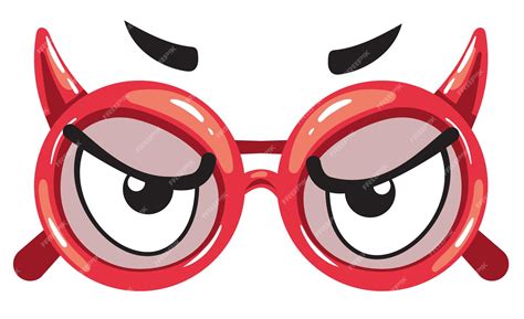 Premium Vector Devil Glasses With Angry Emotions Eye Costume Element