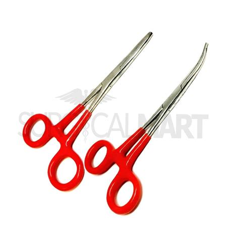 Hemostat Forceps Straight And Curved Wgrip Handle Surgical Mart