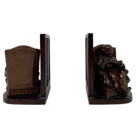 Pair Antique American Figural Father Knickerbocker Bookends Circa 1890 1910