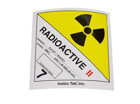 Yellow Ii Transport Label All Gauges Instrotek Inc