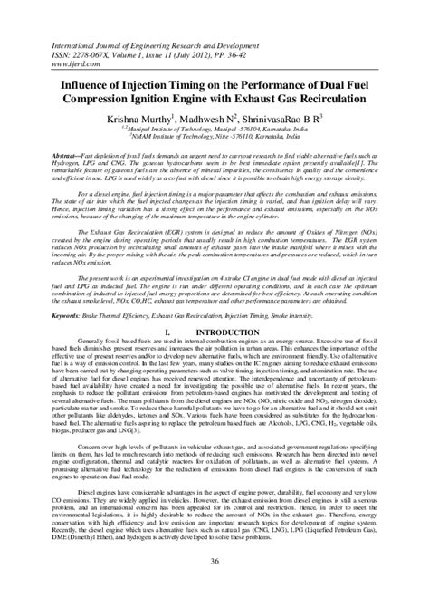 Pdf Influence Of Injection Timing On The Performance Of Dual Fuel Compression Ignition Engine