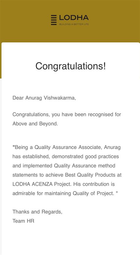 Anurag Vishwakarma On Linkedin Im Incredibly Honored To Have Received The Above And Beyond Award