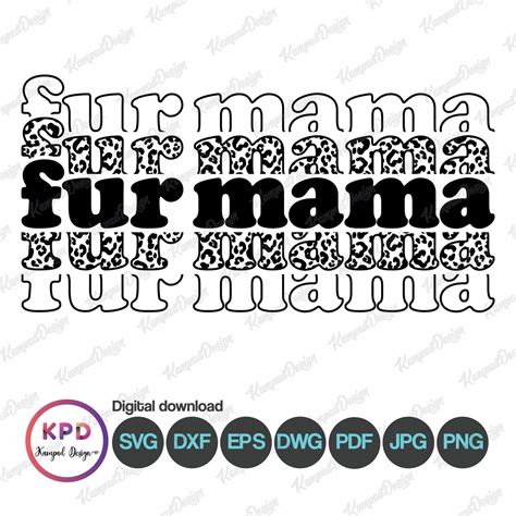 Fur Mama Svg Dog Mom Svg Retro Mama Svg Mama Svg Mom Etsy