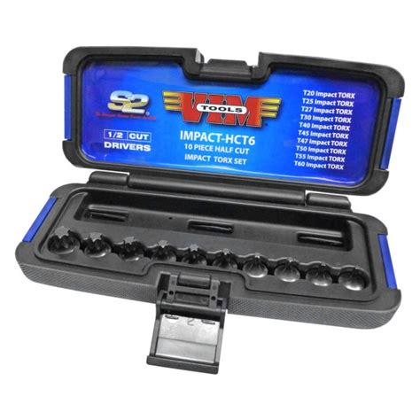 VIM Tools IMPACT HCT6 3 8 Drive Torx Impact Bit Socket Set 10 Pieces TOOLSiD Com