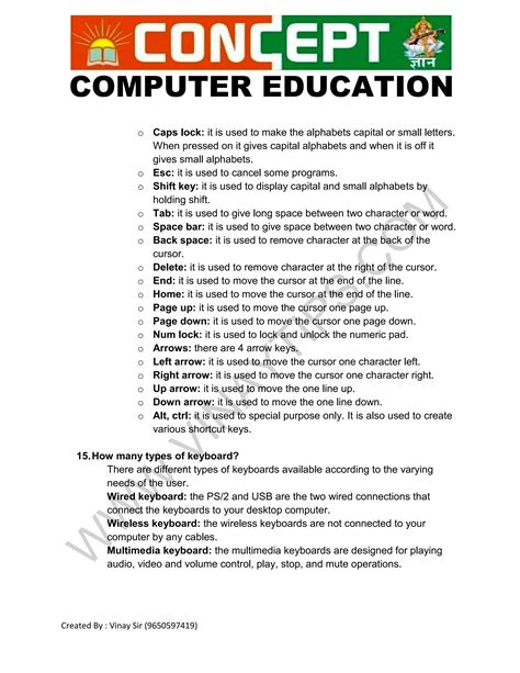 1 Basic Computer Notes In English 1pdf Computer Peripherals Computing