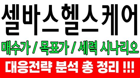 주식 셀바스헬스케어 주가전망과 대응전략 반드시 확인하세요 세력 목표가까지는 흔들리지 않아야 합니다 Youtube