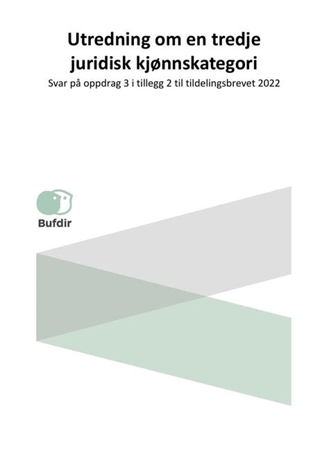 Utredning Om En Tredje Juridisk Kjønnskategori Kudos