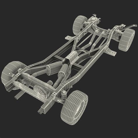 Car Chassis Engine 3d Model
