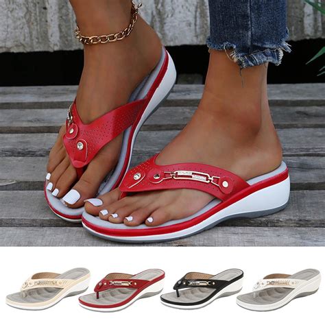 Txeol Womens Metal Buckle Beach Slope Heels Sandalsslip On Wedges