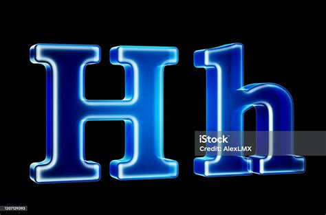 홀로그램 효과가있는 문자 H 검은 색 배경에 3d 렌더링 0명에 대한 스톡 사진 및 기타 이미지 0명 3차원 형태 개념 Istock