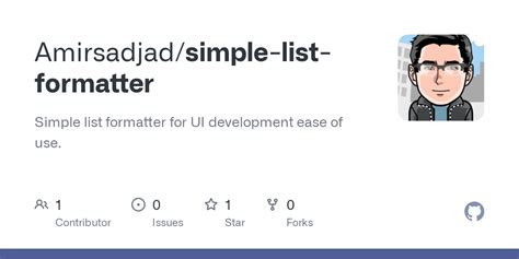 Github Amirsadjadsimple List Formatter Simple List Formatter For Ui