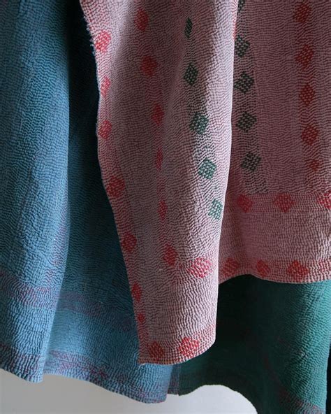 Vintage Overdye Kantha Quilt 211×142 Vintage Kantha Quilt Store 【 A