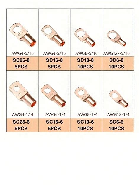 60pcs Wire Lug Connector Ring Sc6 25 Copper Connector Bare Cable Voltage Terminal Connector Kit
