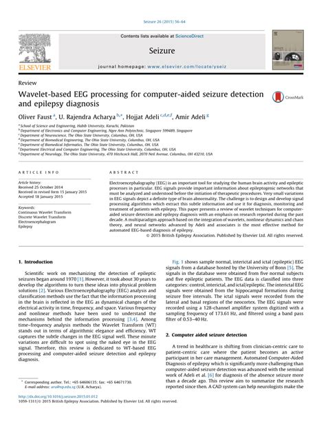pdf wavelet based eeg processing for computer aided seizure detection