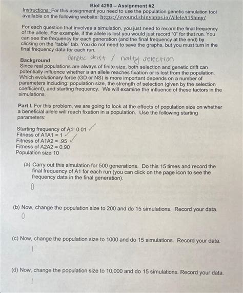 Biol 4250 Assignment 2 Instructions For This Chegg Com