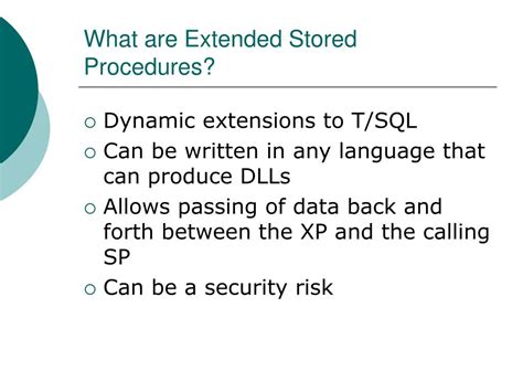 Ppt Sql Server Extended Procedures Powerpoint Presentation Free