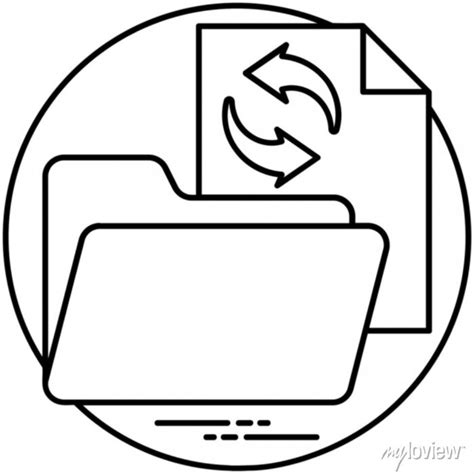 Paper With Synchronization Arrows And A Folder Aside Notifying • Wall