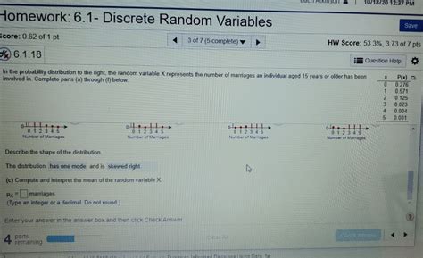 Solved 101820 1237 Pm Homework 61 Discrete Random