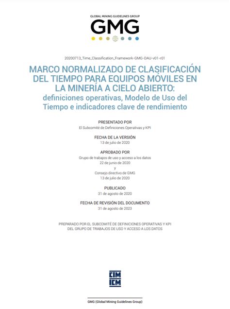 A Standardized Time Classification Framework For Mobile Equipment In