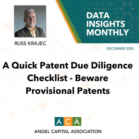 A Quick Patent Due Diligence Checklist Beware Provisional Patents Angel Capital Association
