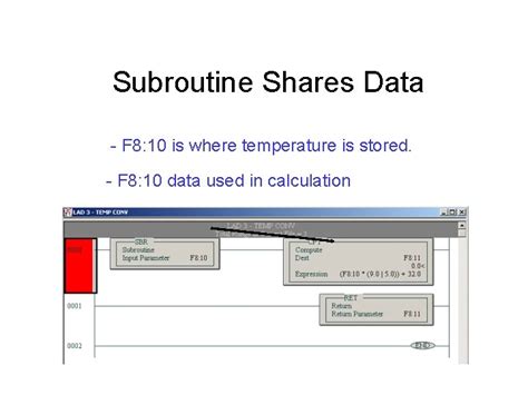 plc 5 and control logix subroutine parameters input
