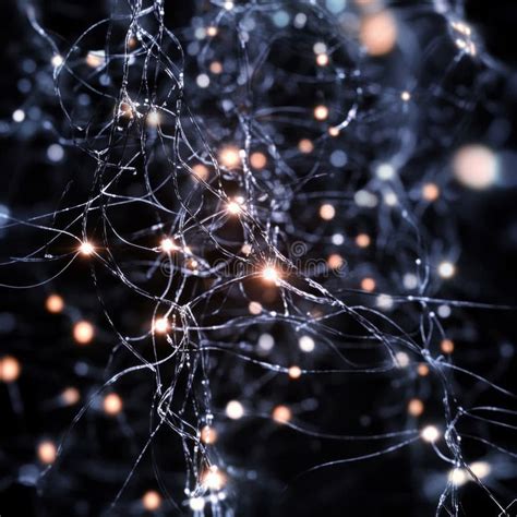 Neural Network Visualization With Glowing Nodes And Interconnected