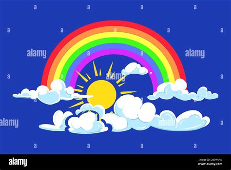 Sun Rainbow And Clouds Deep Blue Sky Sun And Natural Clouds