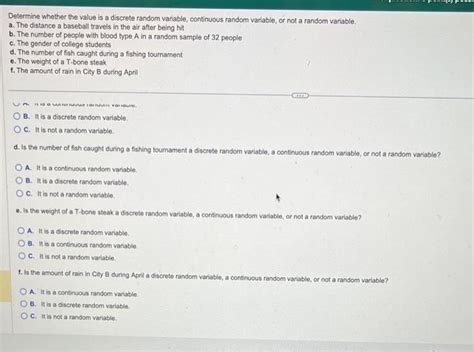 Solved Determine Whether The Value Is A Discrete Random
