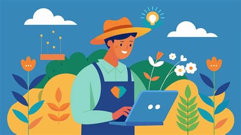 Premium Vector A Farmer Is Utilizing An Aidriven Predictive Model To Identify And Forecast