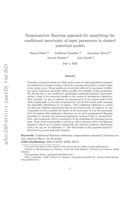 Nonparametric Bayesian Approach For Quantifying The Conditional