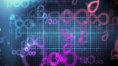 Animation Of Illuminated Mathematics Symbols And Pulse Line Moving On