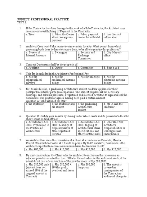 Prof Prac Reviewer Download Free Pdf Architect Taxes