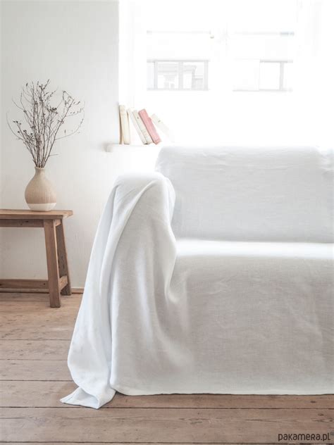 Narzuta Na Kanapę Heavy Linen Pure White Pakamerapl