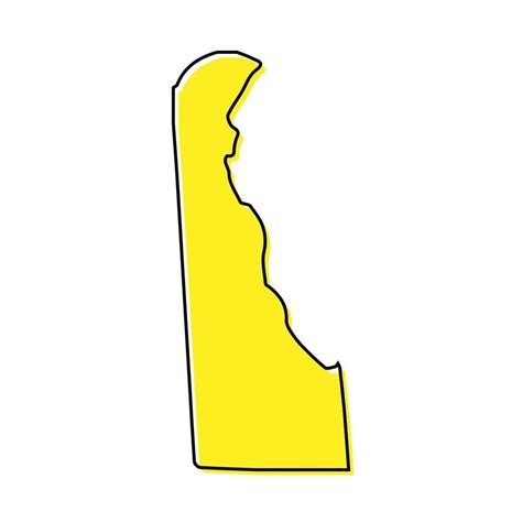 Simple Outline Map Of Delaware Is A State Of United States Styl
