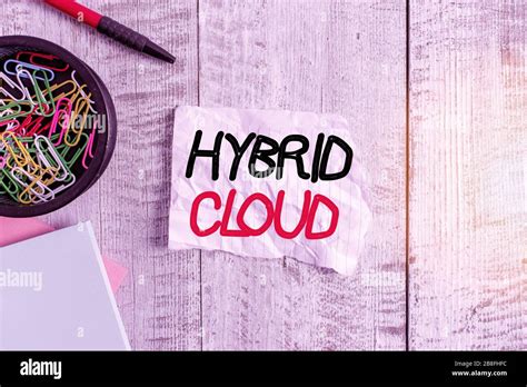 Text Sign Showing Hybrid Cloud Business Photo Text Computing Environment That Combines Public