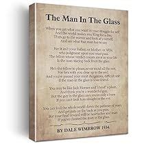 The Man In The Glass Poem Print Canvas Wall Art Home Decor When You Get
