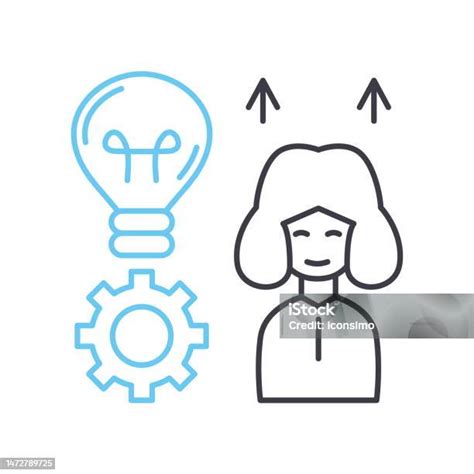 인지 프로세스 라인 아이콘 개요 기호 벡터 일러스트 레이 션 개념 기호 Mental Wellbeing에 대한 스톡 벡터 아트 및