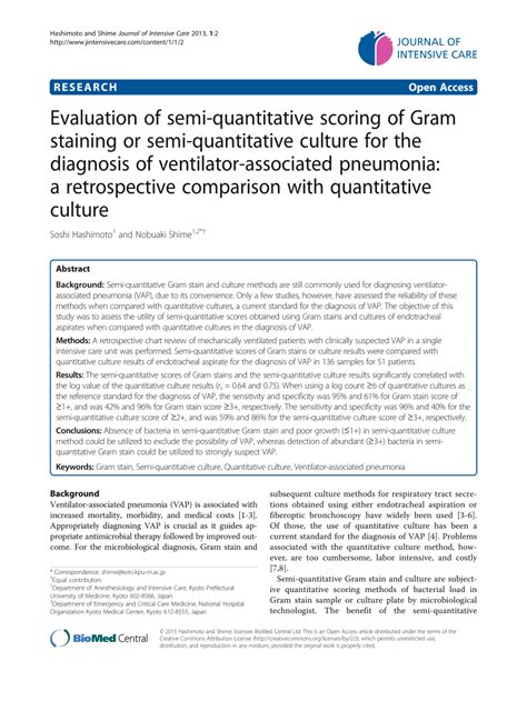 Pdf Evaluation Of Semi Quantitative Scoring Of Gram Staining Or Semi