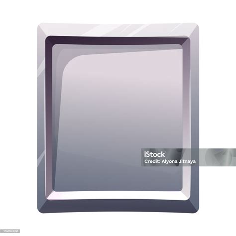 금속판 강철 프레임 철 패널 만화 스타일의 은색 게임 메뉴는 흰색 배경에 분리되어 있습니다 보드 템플릿입니다 벡터 그림 3차원 형태에 대한 스톡 벡터 아트 및 기타 이미지