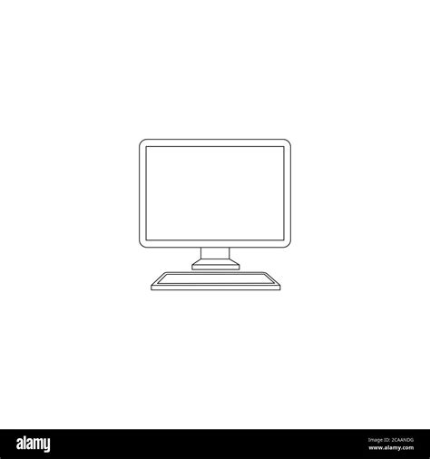 Computer Monitor Vector Desktop Computer Monitor Icon Outline Vector