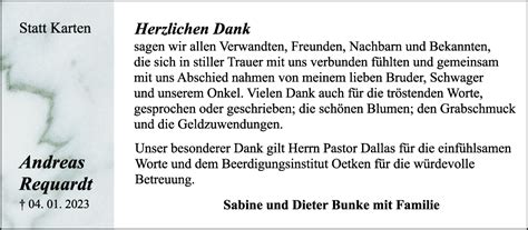 Traueranzeigen Von Andreas Requardt Trauer And Gedenken