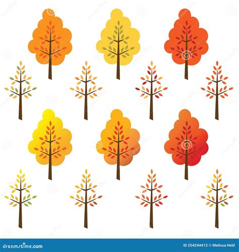 Simple Trees Vector Set With Tall Trees Short Trees Evergreens And Deciduous Trees