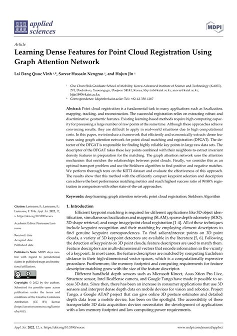Pdf Learning Dense Features For Point Cloud Registration Using Graph Attention Network