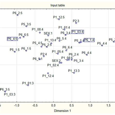 Two Dimensional Perception Map For The Variables Gender And Subjective